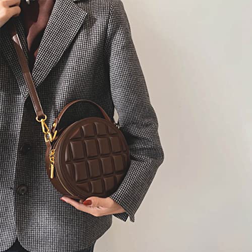 Chloe soo Women Leather Shoulder Bags Crossbody Bag Round Clutch Purse Tote Handbag Retro Classic Purse 36