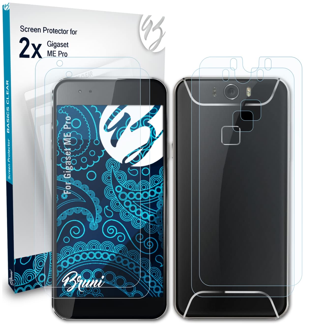 Bruni Screen Protector compatible with Gigaset ME Pro Protector Film, crystal clear Protective Film (Set of 2)