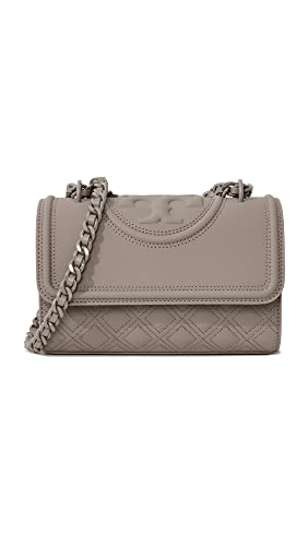 Tory Burch Women's Small Fleming Matte Convertible Shoulder Bag, Gray Heron, Grey, One Size