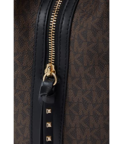 Michael Kors Piper Large Chain Shoulder Tote Brown/Black One Size
