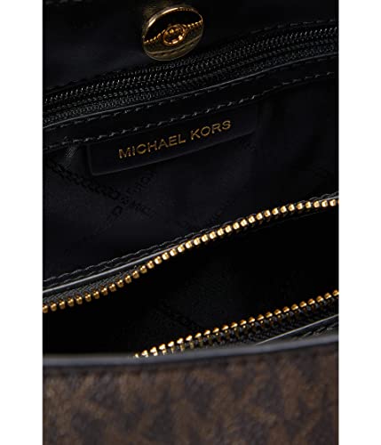 Michael Kors Piper Large Chain Shoulder Tote Brown/Black One Size