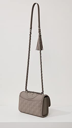 Tory Burch Women's Small Fleming Matte Convertible Shoulder Bag, Gray Heron, Grey, One Size