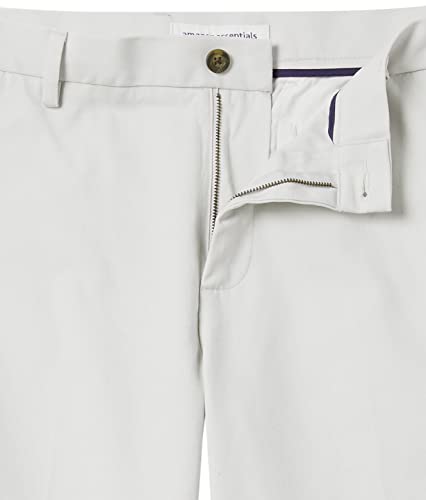 Amazon Essentials Men's Classic-Fit Wrinkle-Resistant Flat-Front Chino Pant (Available in Big & Tall), Light Grey, 42W x 30L