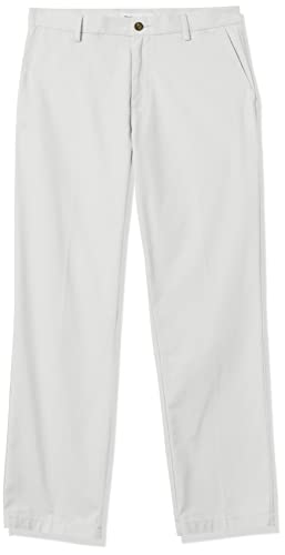 Amazon Essentials Men's Classic-Fit Wrinkle-Resistant Flat-Front Chino Pant (Available in Big & Tall), Light Grey, 42W x 30L