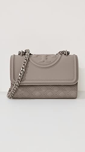 Tory Burch Women's Small Fleming Matte Convertible Shoulder Bag, Gray Heron, Grey, One Size