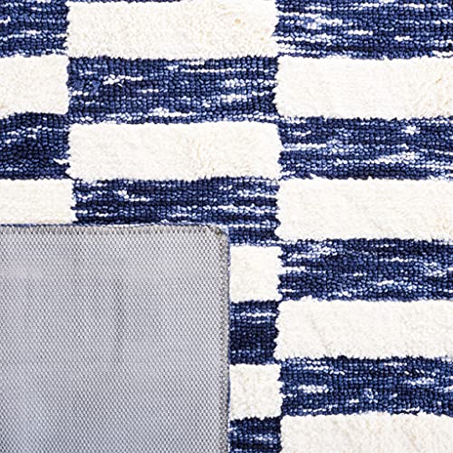 Safavieh Easy Care Collection Machine Washable 6' x 9' Navy/Ivory ECR109N Modern Contemporary Geometric Living Room Dining Bedroom Area Rug