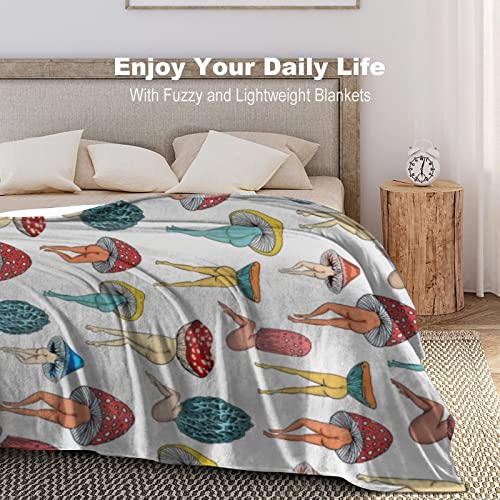 Mushroom Butt Flannel Fleece Blanket Ultra-Soft Cozy Plush Blanket Air Conditioning Blanket Throw Blanket Microfiber Blankets for Bed Couch Chair Car Living Room 40''×50''