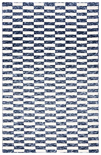 Safavieh Easy Care Collection Machine Washable 6' x 9' Navy/Ivory ECR109N Modern Contemporary Geometric Living Room Dining Bedroom Area Rug