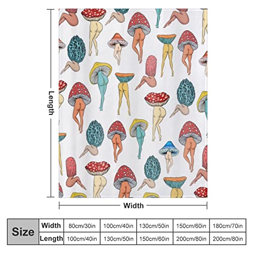 Mushroom Butt Flannel Fleece Blanket Ultra-Soft Cozy Plush Blanket Air Conditioning Blanket Throw Blanket Microfiber Blankets for Bed Couch Chair Car Living Room 40''×50''