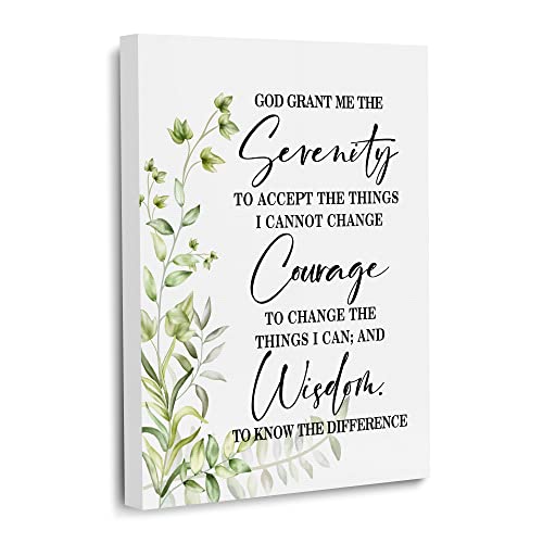 FAZAKION Christian Wall Art Inspirational Quotes, Serenity Prayer, God Grant Me The Serenity Canvas Artwork Wall Decoration (12"X15" Framed), Living Room Bedroom Home Decor -038