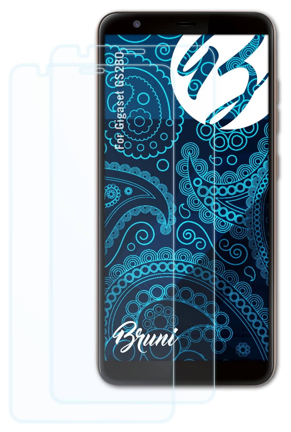 Bruni Screen Protector compatible with Gigaset GS280 Protector Film, crystal clear Protective Film (2X)