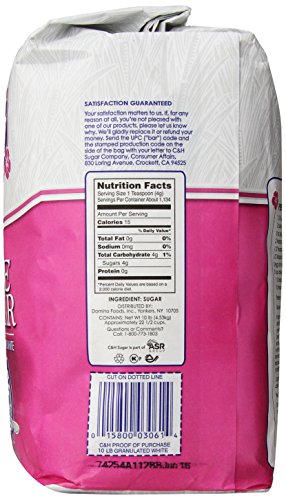 C&H Pure Cane, Granulated White Sugar, 10 lb
