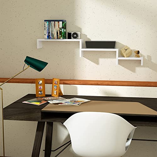 SRIWATANA U Shelves Wall Mounted Set of 3 and Large Floating Shelves Set of 3 (Contains 2 Items)