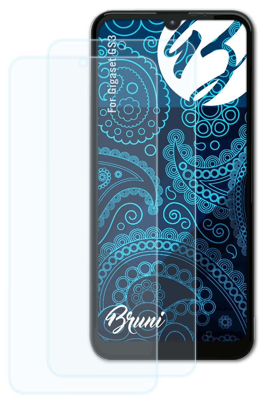 Bruni Screen Protector compatible with Gigaset GS3 Protector Film, crystal clear Protective Film (2X)
