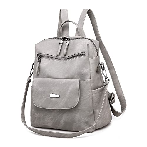 Konelia PU Leather Backpack Purse for Women Fashion Multipurpose Design Handbag Ladies Shoulder Bags Travel Backpack Brown