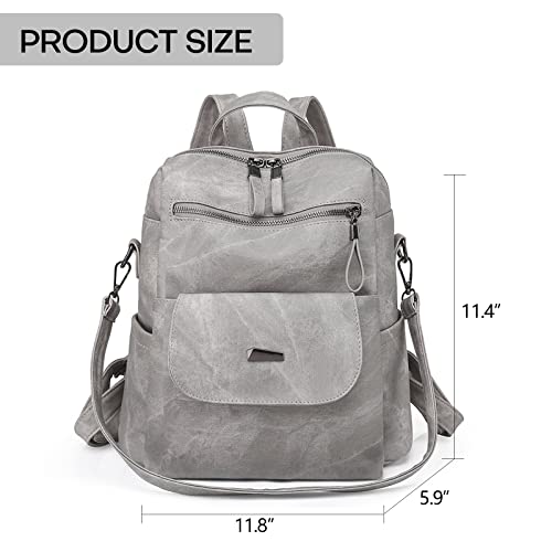 Konelia PU Leather Backpack Purse for Women Fashion Multipurpose Design Handbag Ladies Shoulder Bags Travel Backpack Brown