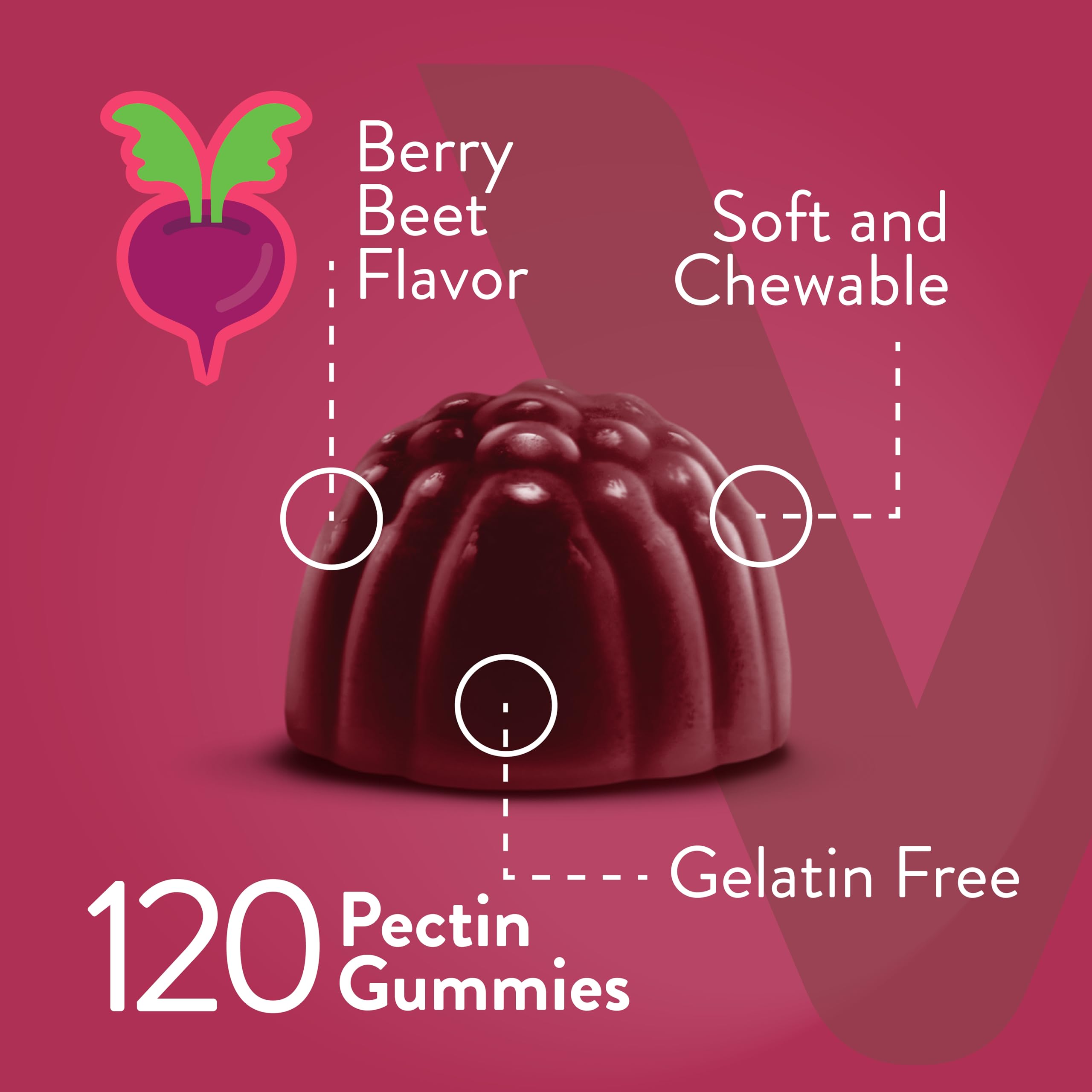 Beet Root Gummies 4000mg with Tart Cherry - for Healthy Blood Pressure Support - Vegan, Gelatin Free, Gluten Free - Tasty Chewable Berry Beet Flavored Gummy