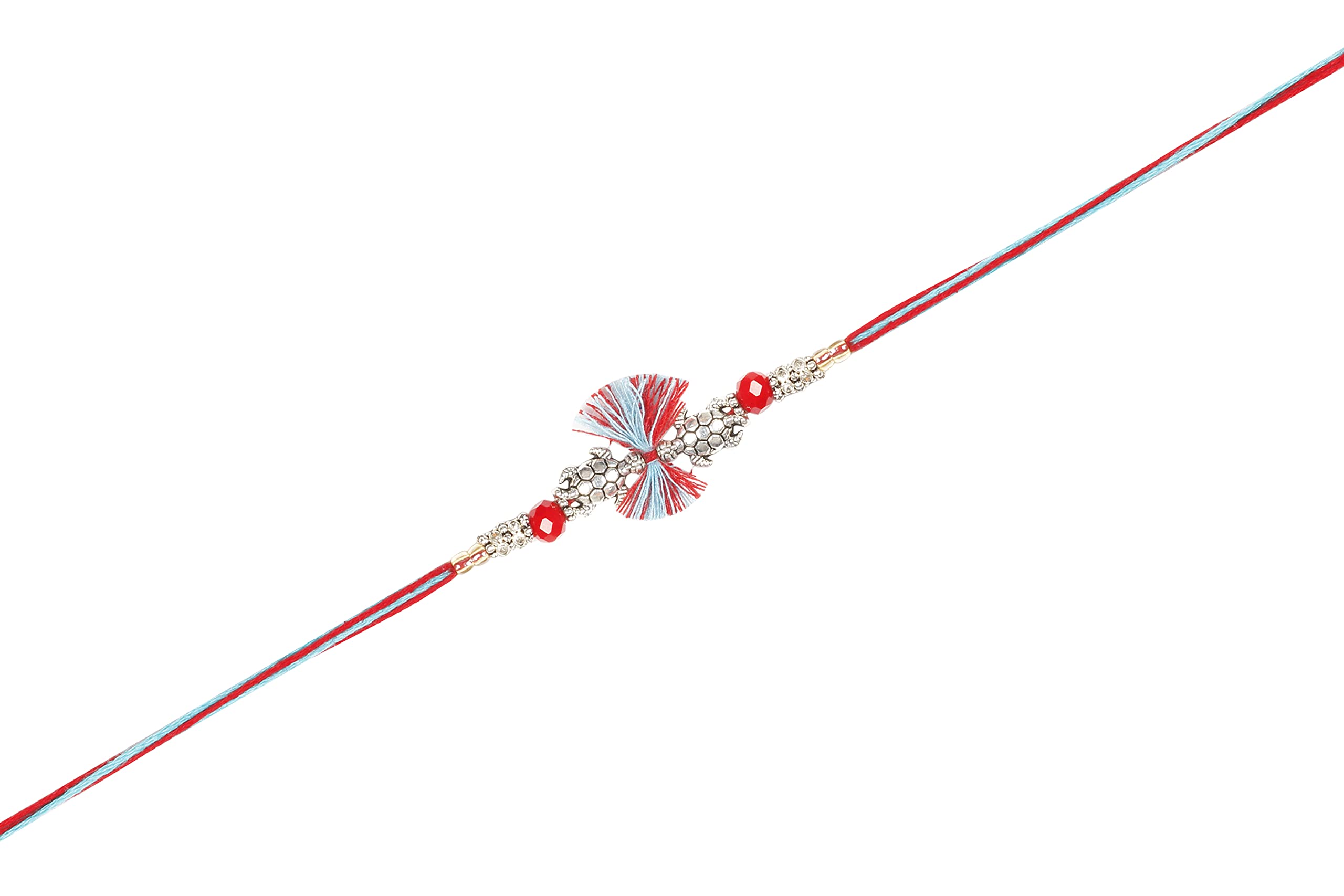 Ruci Store Fancy Silver Turtle Rakhi for Brother Raksha Bandhan Casting Metal Rakhi Lucky Charm Bracelet