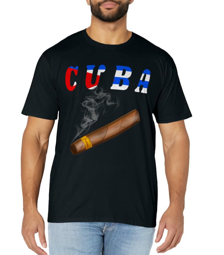 Cuban Cigar Spanish Flag of Cuba Funny Cuban T-Shirt Gift