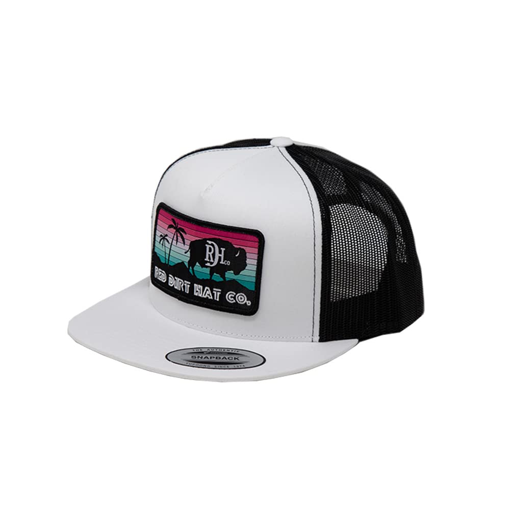 Red Dirt Hat Company Miami Vice Adjustable Snapback Hat (US, Alpha, One Size, White/Black)