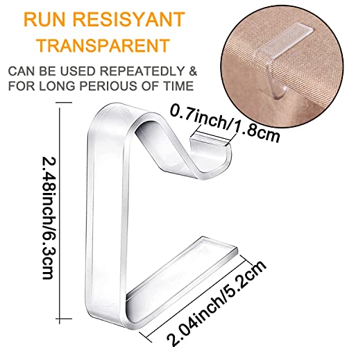 Transparent Clear Tablecloth Clips, Plastic Table Cloth Clips,Windproof Table Cover Holder Clamps,Table Cloth Holder for Christmas Home Wedding Party Indoor Outdoor Camping Picnic (24, Large)