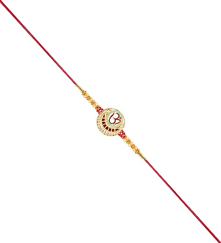 CHERKRAFT Rakhi Thread for Brother Men/Boy - Designer Rakhi with OM Symbol for Rakshabandhan (Pack of 1) (Design 4)