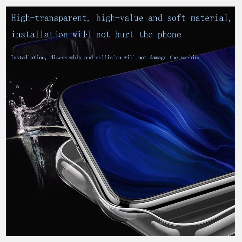 Cover for Gigaset GS5 Pro (6.30") Case IJTYHF Soft Silicone Case Bumper Shell +Tempered Glass 9H Screen Protector Protective Film, Transparent Protective TPU Cases -Black Flower