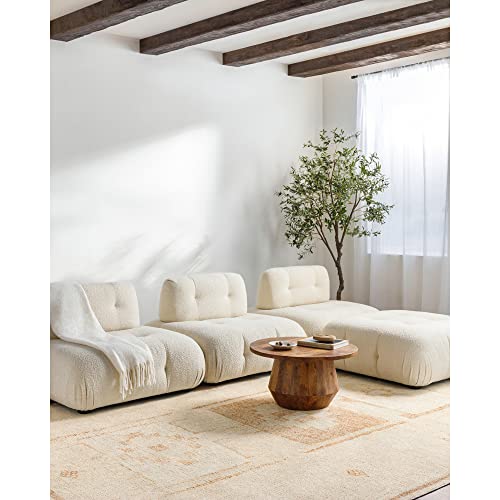SURYA Becki Owens x Solana Medallion Area Rug, 6'7" x 9', Peach
