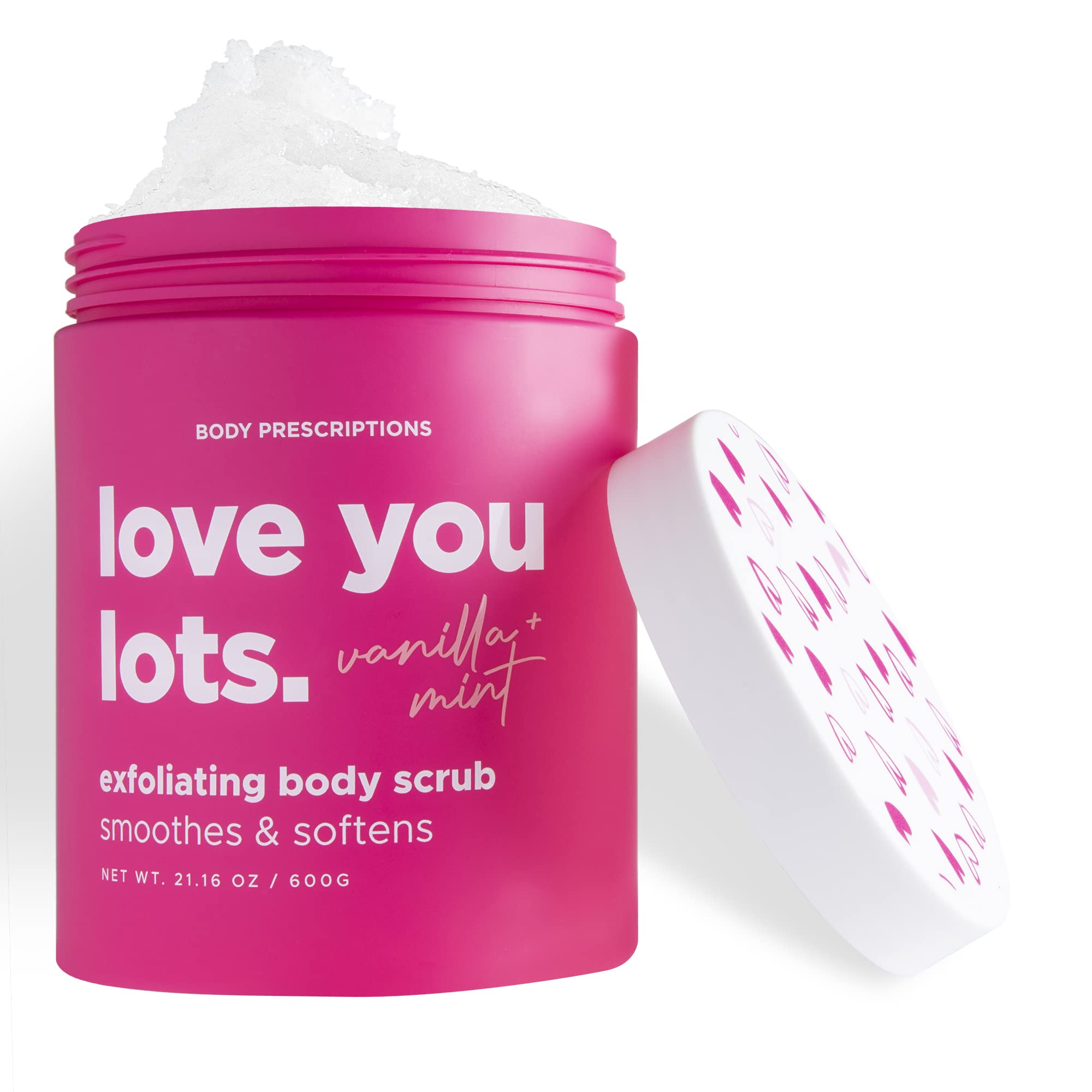 Body Prescriptions Exfoliating Body Scrub – Body Cleanser for Nourished, Ultra-Smooth Skin, Vanilla and Mint (Love You Lots)