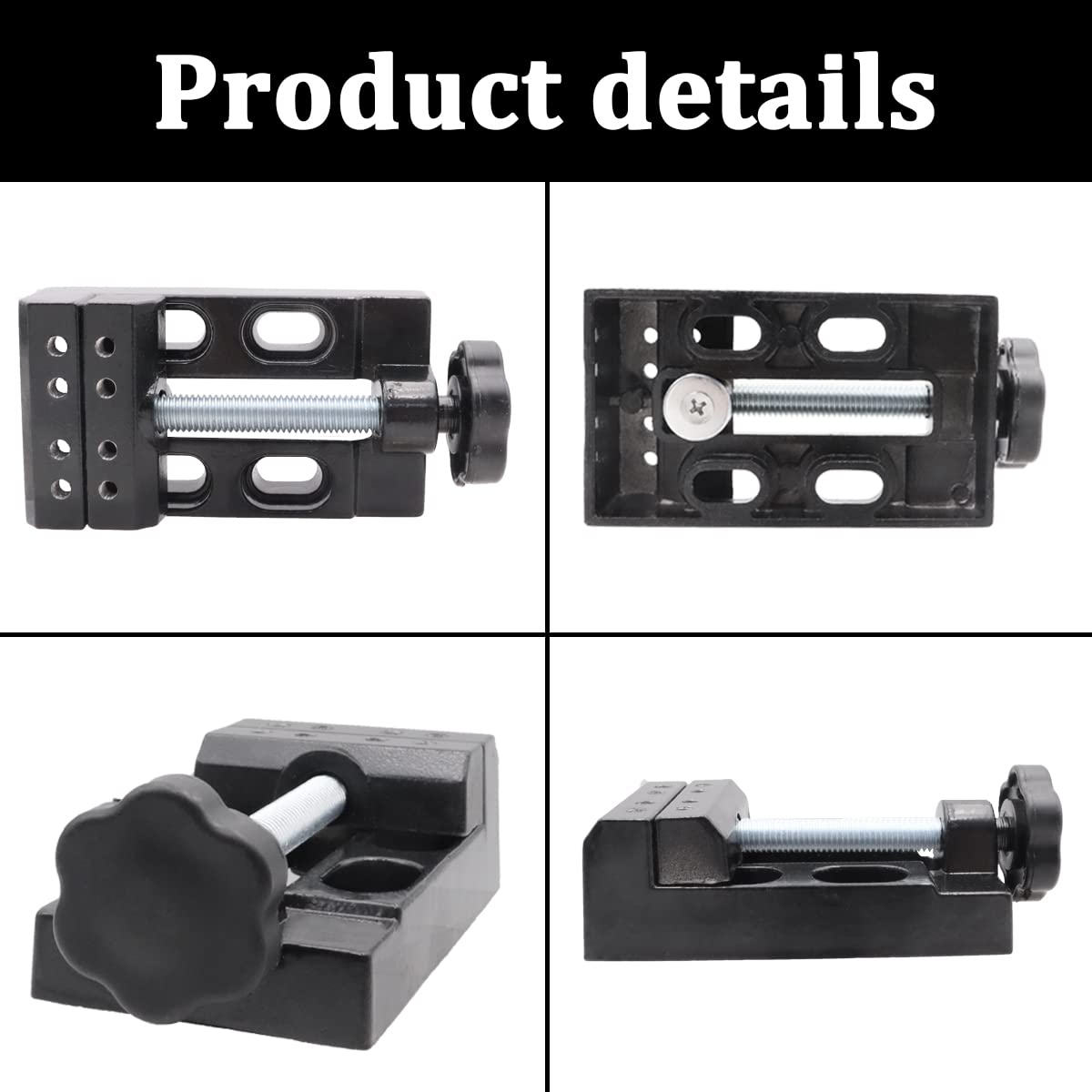 Dianrui Universal Mini Flat Clamp Bench Vice Clamp Table Mini Drill Press Vise, Carving Bed Tools Suitable for Watch Repairing, DIY Sculpture Craft Jewelry and Walnut Nuclear K-001