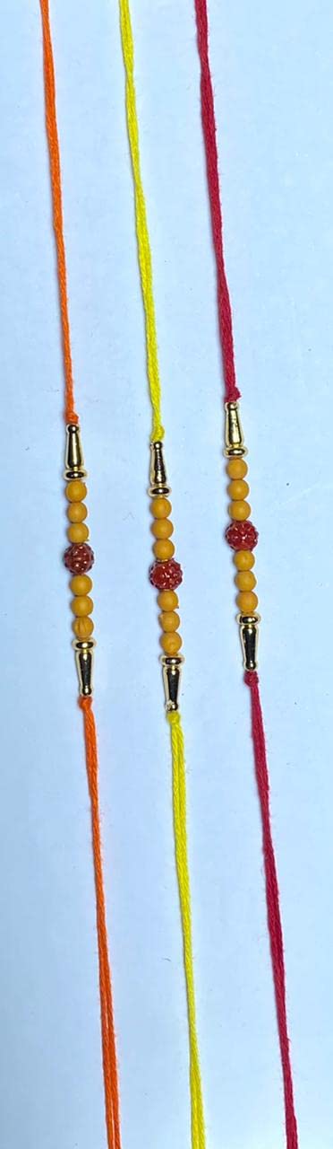 IndiaBigShop Rakhi Raksha Bandha Gift for your brother Vary Color and Multi Design - Set of 3