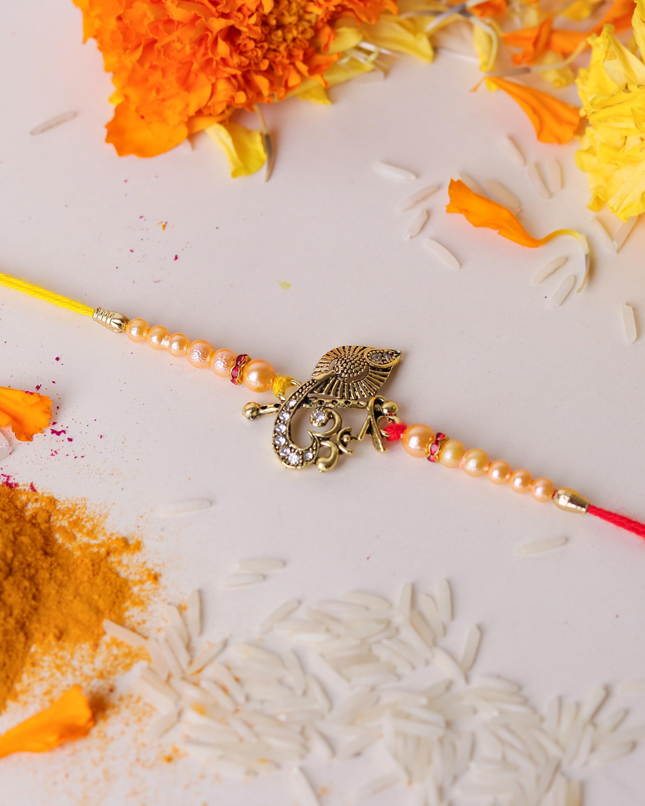 CHERKRAFT Jai Shree Krishna Morpank Flute Rakhi for Brother (Pack of 1) Rakhi Thread for Men/Boy Raksha Bandhan (Design 3, Standard)