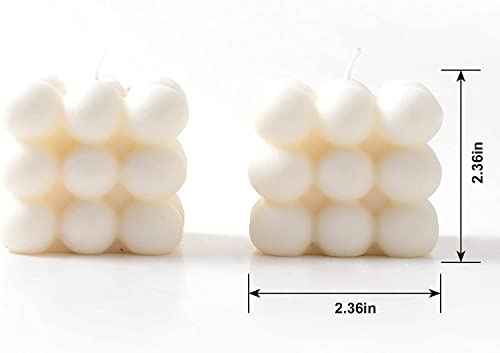 Euforik Bubble Candle Home Decoration White Bubble Candle Handmade Cube for Bedroom Bathroom Decorations Soy Candles