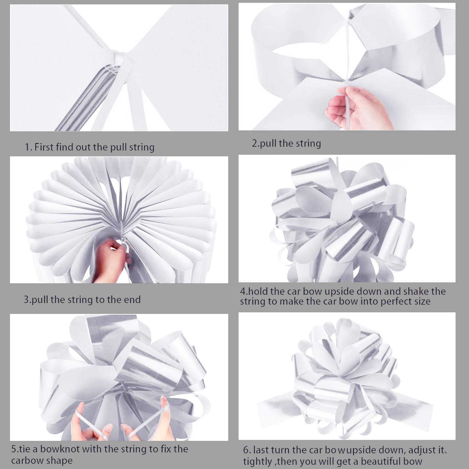 20 Inches Car Bow Pull White Car Present Wrapping Bow, We Love You Surprise Car Bow with 20 Feet Car Ribbon for Car Decor Wedding New Houses Party Celebration