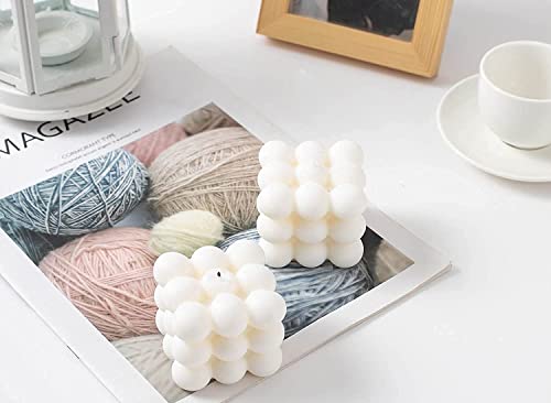 Euforik Bubble Candle Home Decoration White Bubble Candle Handmade Cube for Bedroom Bathroom Decorations Soy Candles