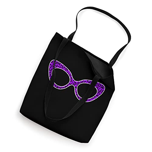 Purple and Black Leopard Print Eyeglasses Tote Bag