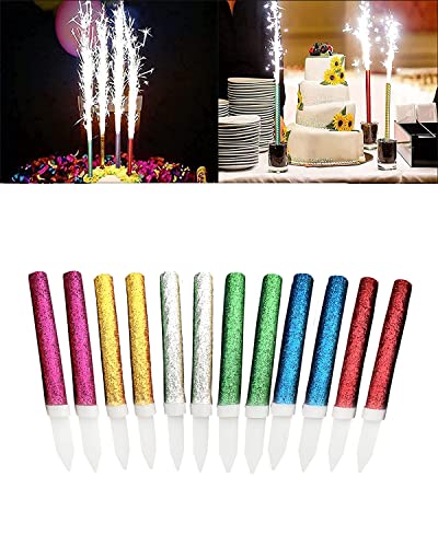 12 PCS Birthday Party Cake Decorations, for Birthday Candles Bottle Service Restaurant Wedding Various Performances