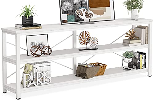LITTLE TREE 3-Tier Sofa Storage Shelf Narrow Long Console Tables for Entryway, White