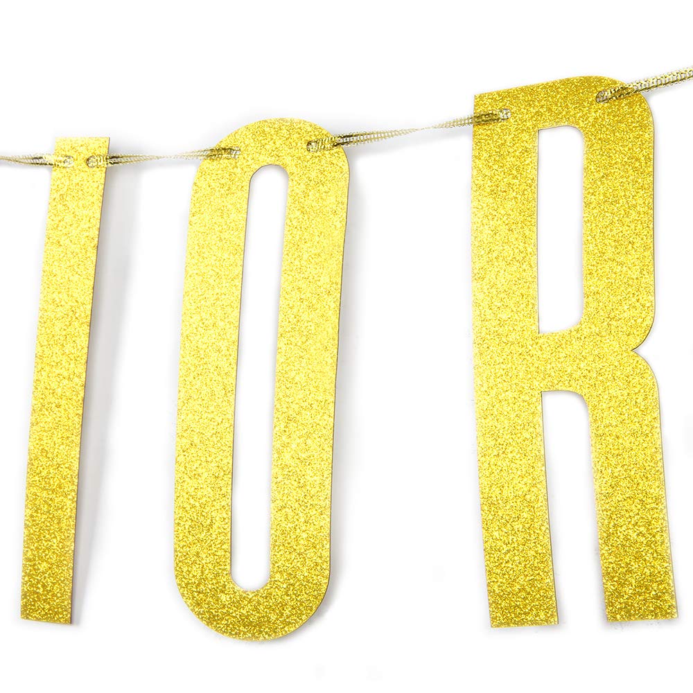INNORU Gold Glitter Senior Banner for Congrats Grad Banner - High School College Graduation Party Bunting Decoration