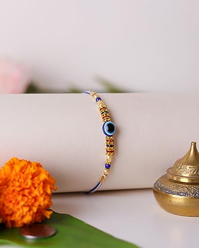 CHERKRAFT Rakhi For Brother Evil Eye Design Rakhi For Small Bhai Bro Rakhi (Design 7, Standard)