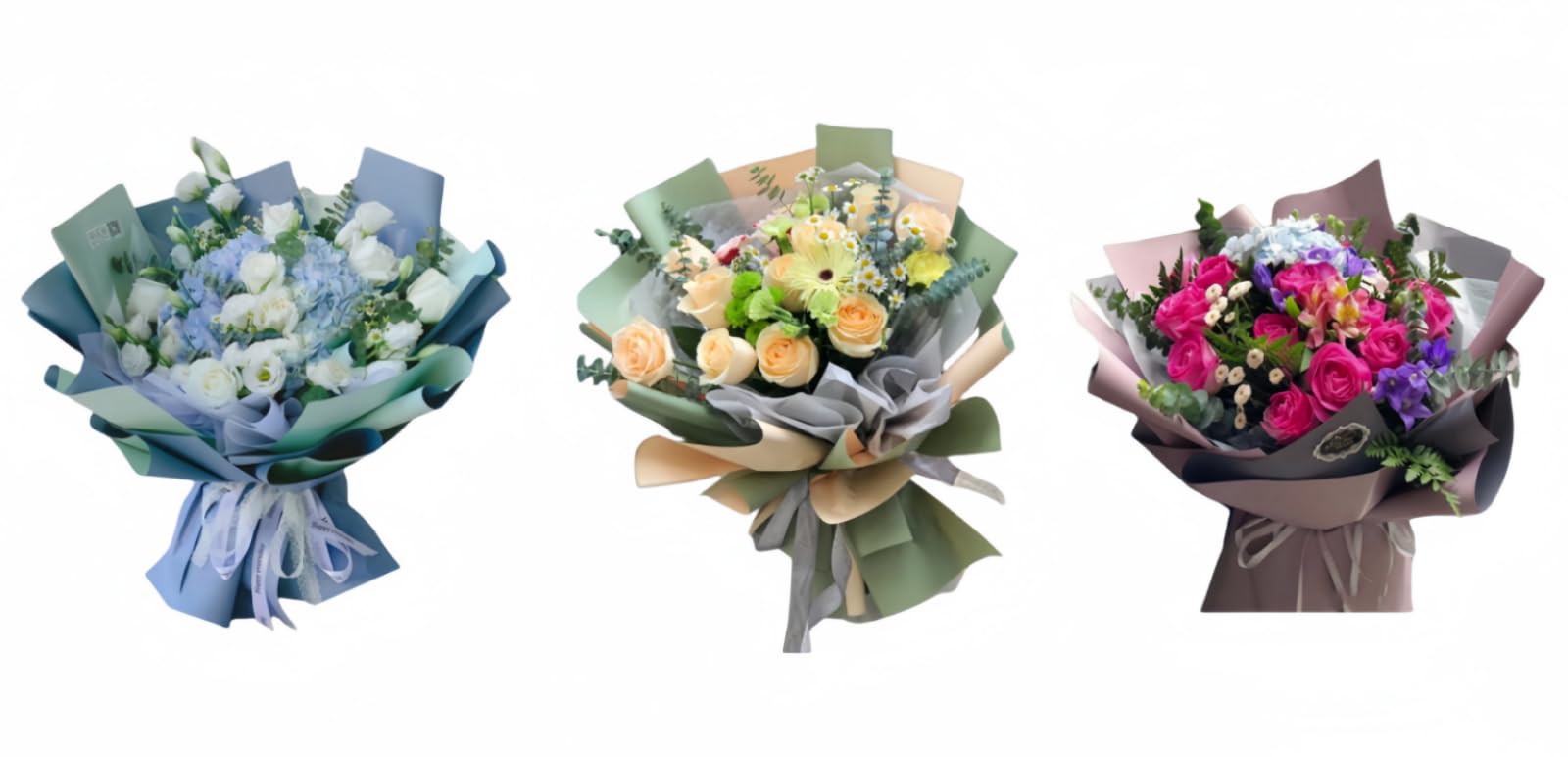 Rikyo 24 Counts Waterproof Fresh Flowers Wrapping Paper,Double-Sided Packaging Florist Bouquet Paper,Valentine's Day Flower Bouquets Wrapping Paper 12 Colors 22.8 x 22.8