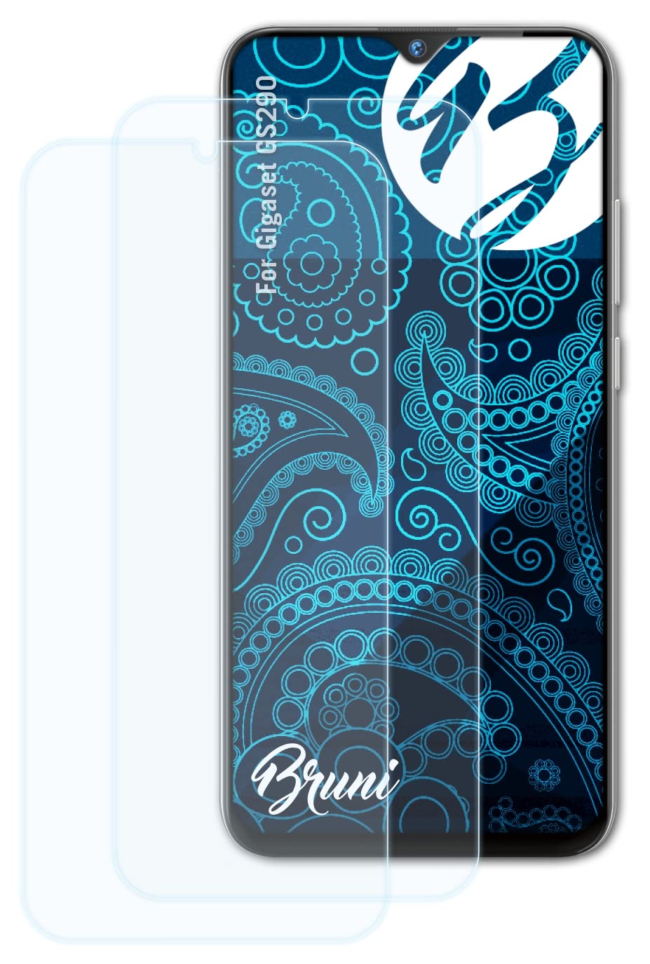 Bruni Screen Protector compatible with Gigaset GS290 Protector Film, crystal clear Protective Film (2X)