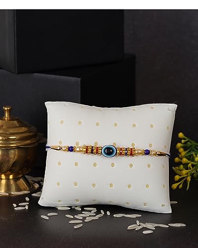 CHERKRAFT Rakhi For Brother Evil Eye Design Rakhi For Small Bhai Bro Rakhi (Design 7, Standard)
