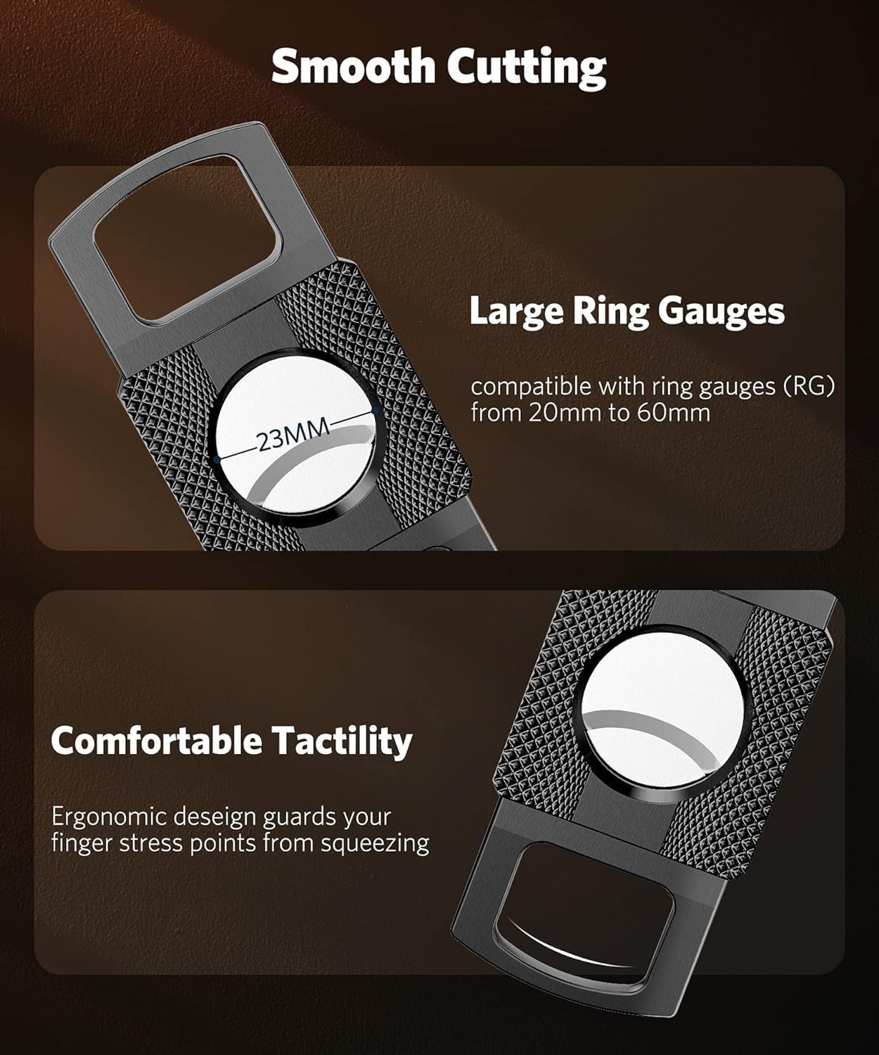 RONXS Cigar Lighter and Cutter Set, Adjustable Jet Flame Torch Lighter and Cigar Cutter, Windproof Cigarette Lighters, Great Gift Idea for Father's Day and Birthday (Butane Gas Not Included) (Black)