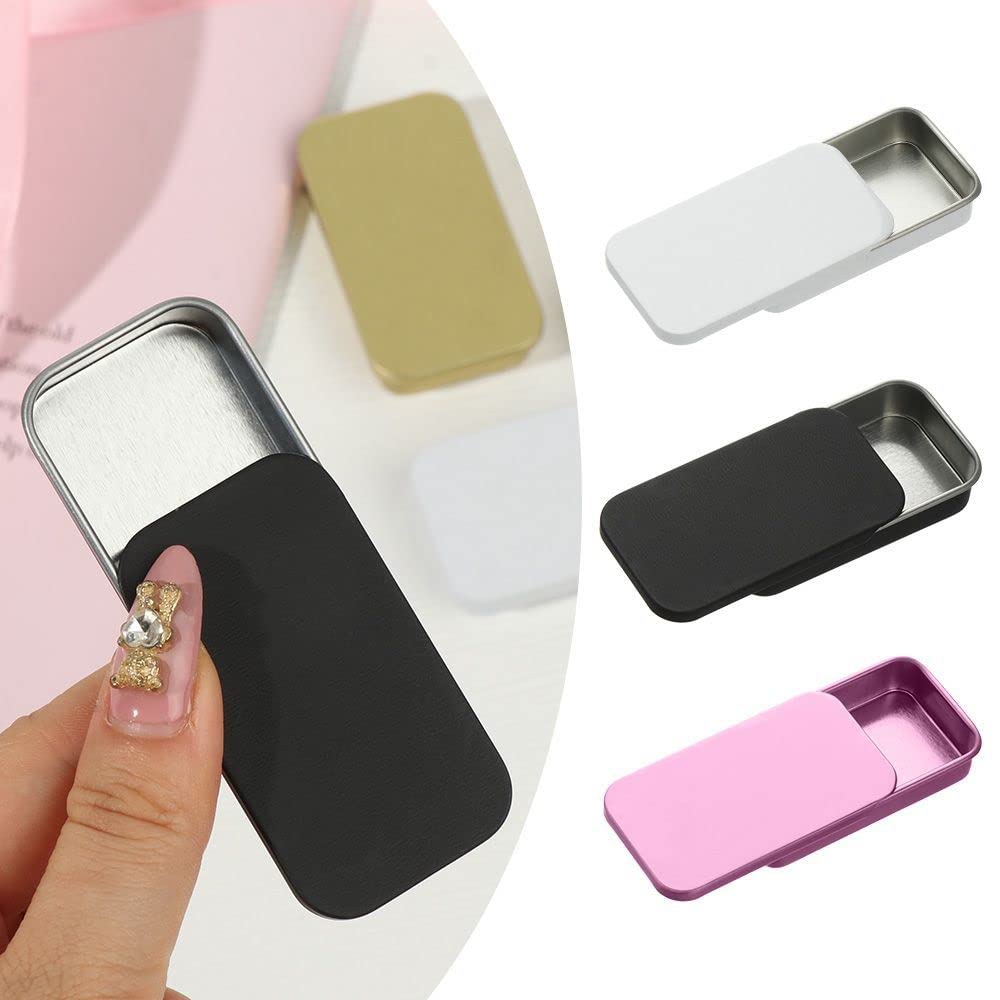 Empty Slide Top Rectangular Metal Tin Containers for Candies, Jewelry, Crafts, Pills, Lip Balm, Storage Kit(60x34x11mm,Rose Gold)
