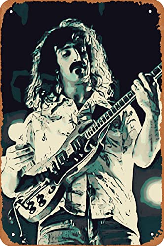 Swrlzvzn Frank Zappa Poster Vintage Metal Tin Sign Indoor Outdoor Artwork for Walls Metal Poster 8x12 Inches