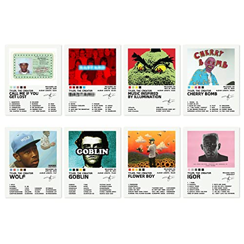 Tyler The Creator Poster - New Signature Album 8 Piece 8*10 inch Printed Canvas Poster Album Cover Frameless Poster Art Album Cover Poster Decor Living Room Dorm Poster Decor Room Aesthetic Music Posterā¦