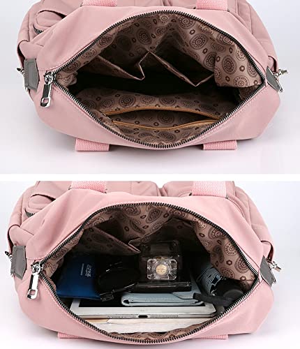 Women's Shoulder Bag Supple Nylon Tote Bag Large Cross-Body Bag Top-Handle Bag With Zip Closure Trendy Bag…