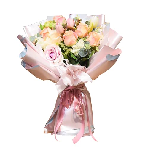 Rikyo 24 Counts Waterproof Fresh Flowers Wrapping Paper,Double-Sided Packaging Florist Bouquet Paper,Valentine's Day Flower Bouquets Wrapping Paper 12 Colors 22.8 x 22.8