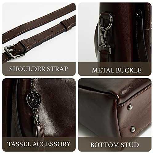 DamiFriends Leather Tote Bag 3 in 1 Tote Bag for Women with Zipper Closure and Cute Tassel Charm